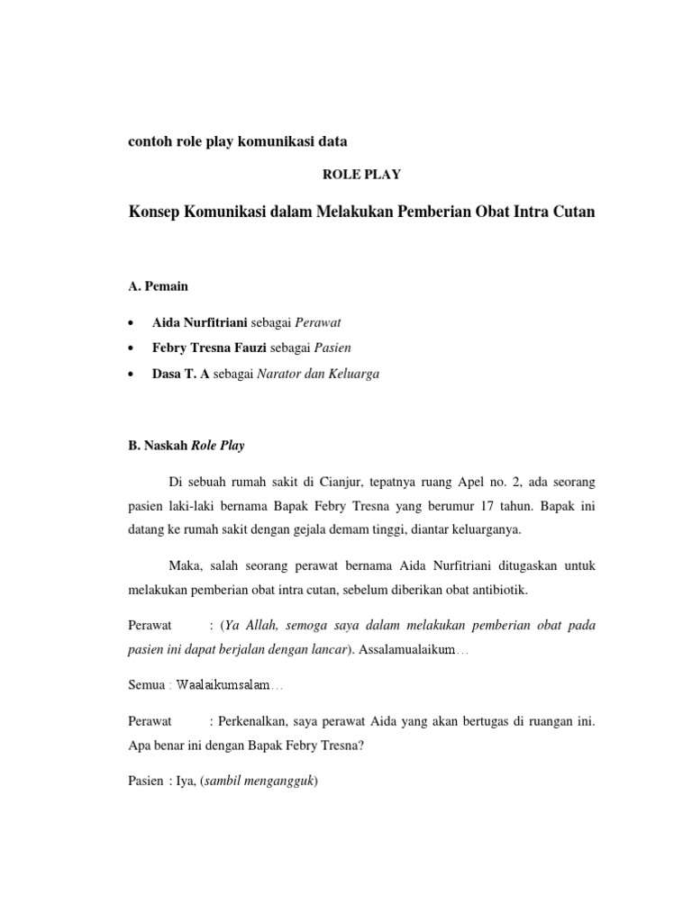 Contoh Role Play Komunikasi Data | PDF