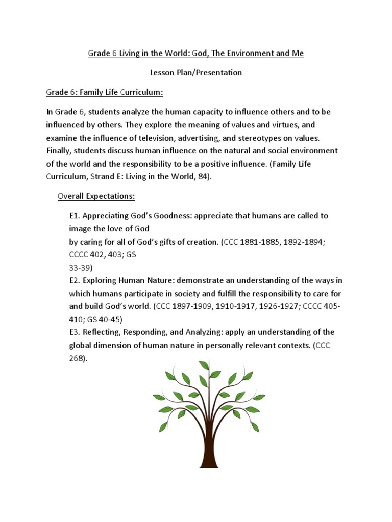 Environmental Expectations Grade 6 | PDF | Genesis Creation Narrative | God