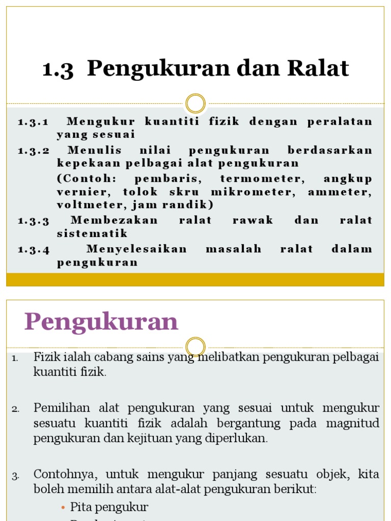 1.3 Pengukuran Dan Ralat | PDF