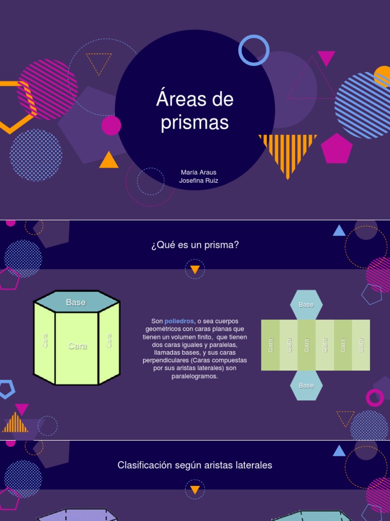 Cálculo de Áreas en Prismas Geométricos | PDF | Geometria clasica ...