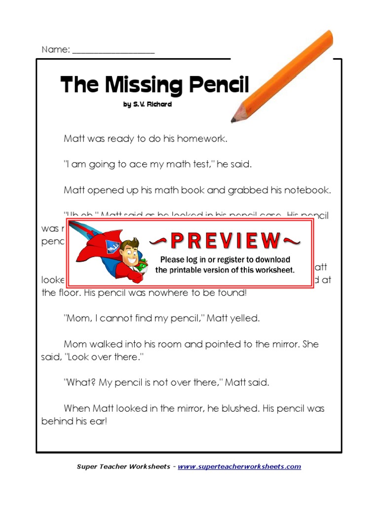 1st Missing Pencil | PDF