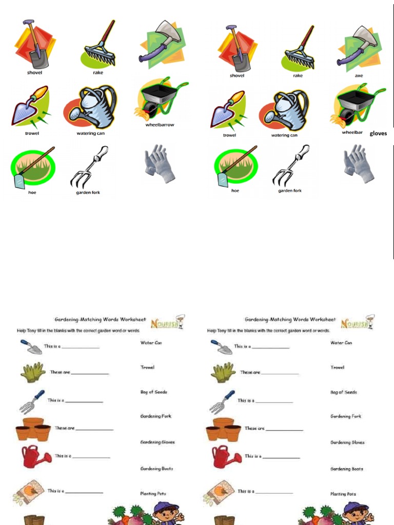 Gardening Tools Worksheet | PDF