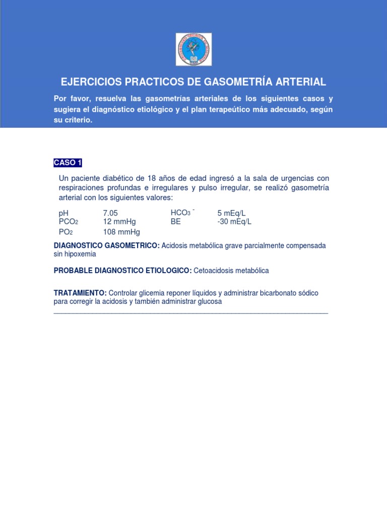 Ejercicios Practicos de Gasometría Arterial | Especialidades Medicas ...