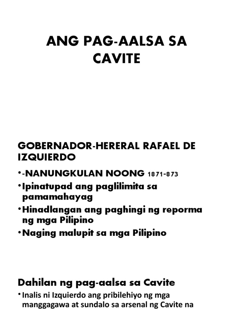 Ang Pag-Aalsa Sa Cavite | PDF