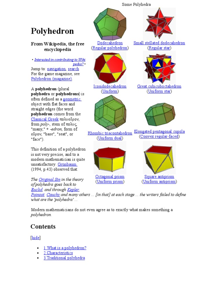 Polyhedron | PDF | Vertex (Geometry) | Convex Geometry