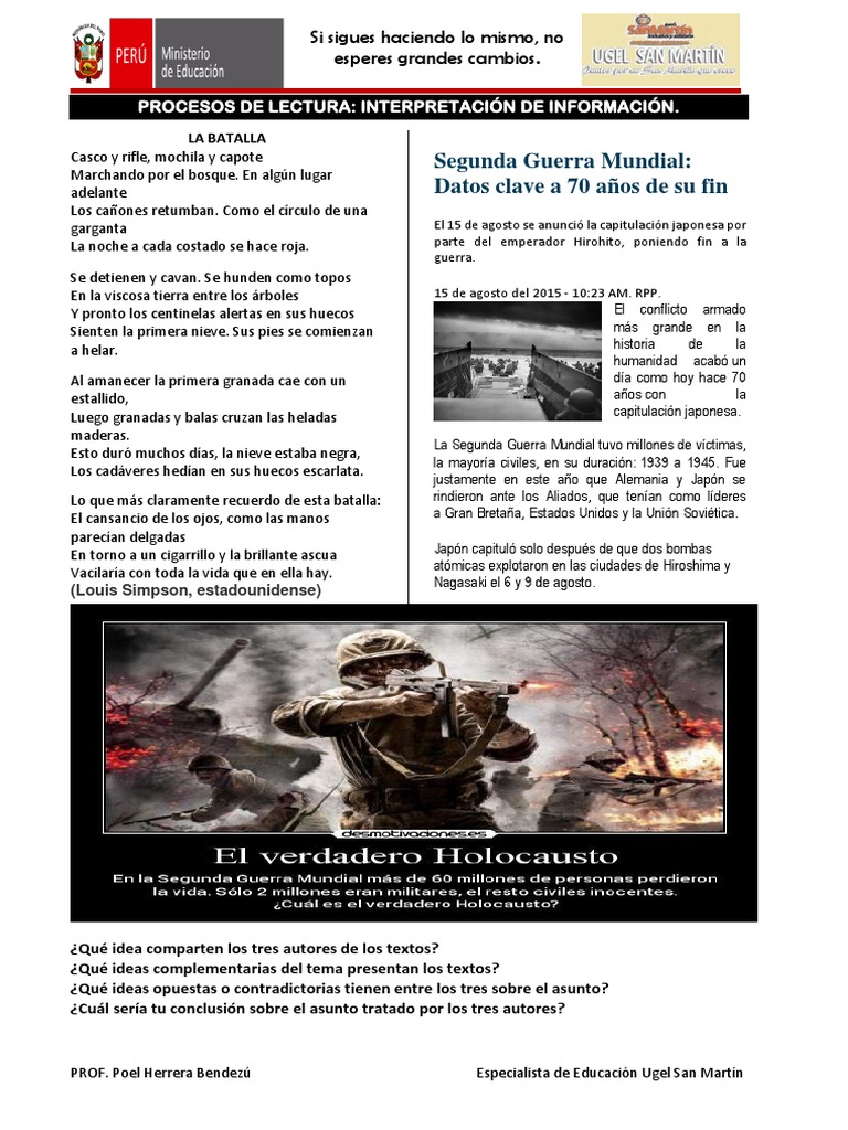 Lectura - Formato Múltiple | PDF | Segunda Guerra Mundial | Japón