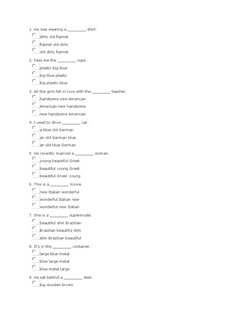 Soal Adjective in Series | PDF