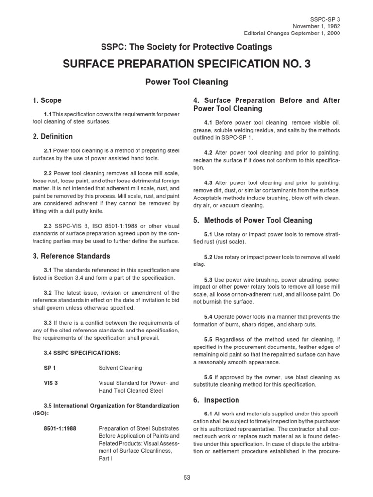 SSPC SP3 | PDF | Specification (Technical Standard) | Rust