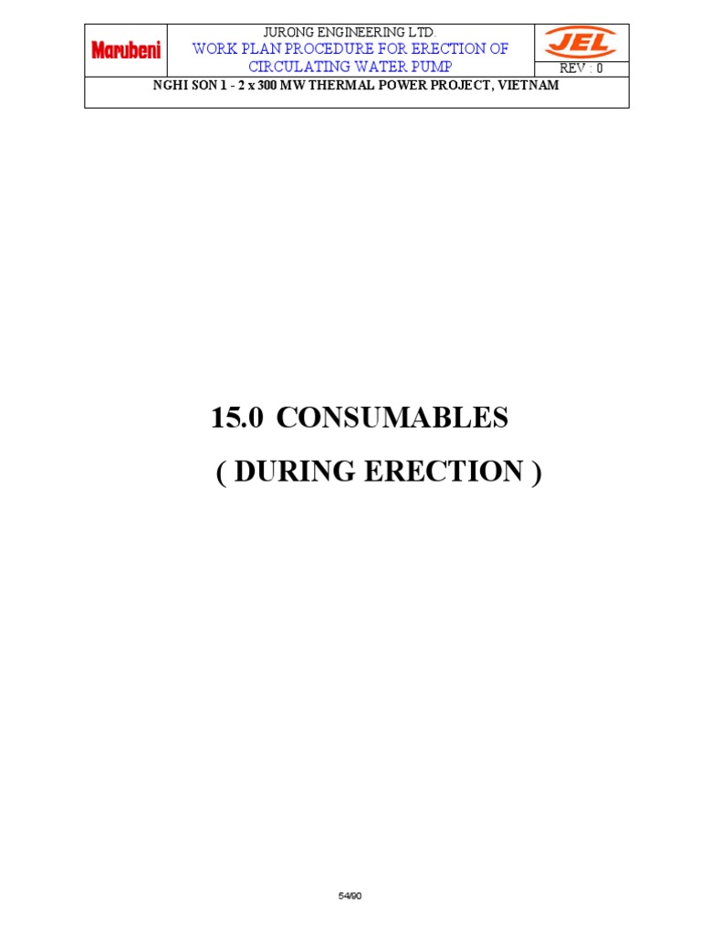 NS1 Work Plan Procedure For Erection of Circulating Water Pump Rev.0 ...