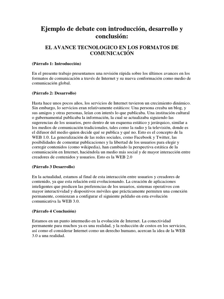 Ejemplo de Debate Con Introducción