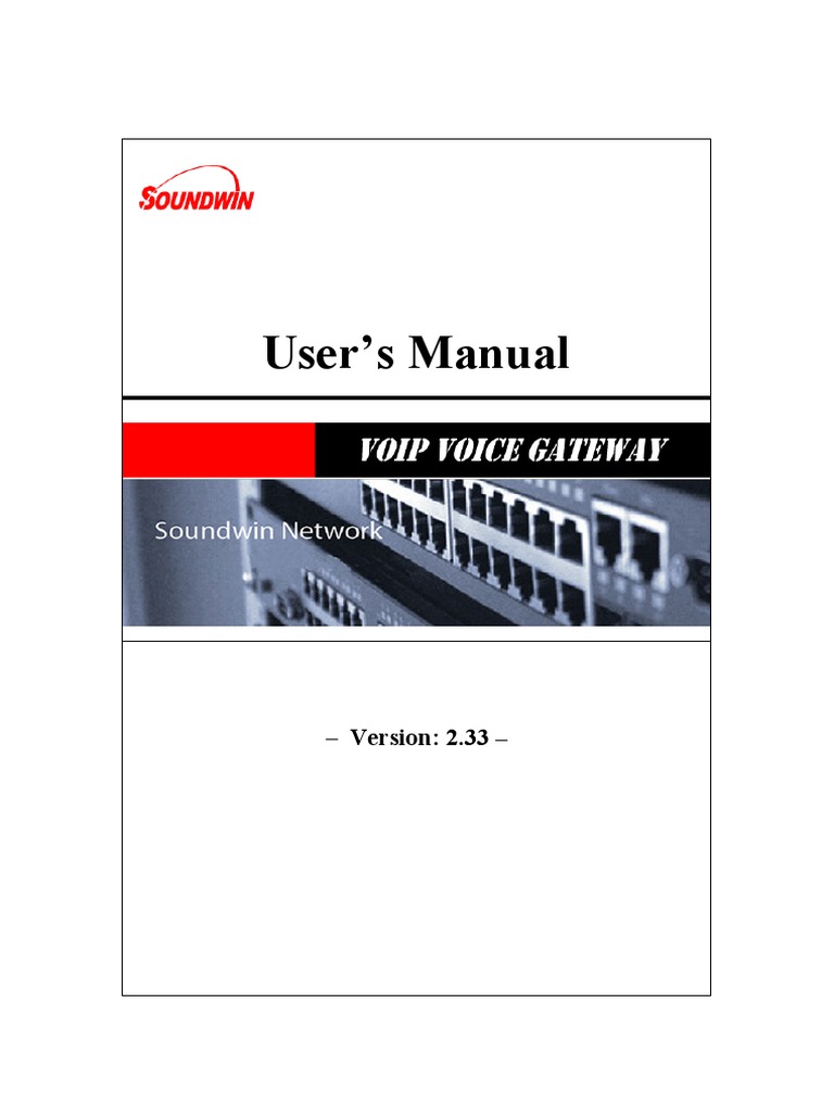 Voip Gateway Usermanual PDF | PDF | Voice Over Ip | Session Initiation Protocol