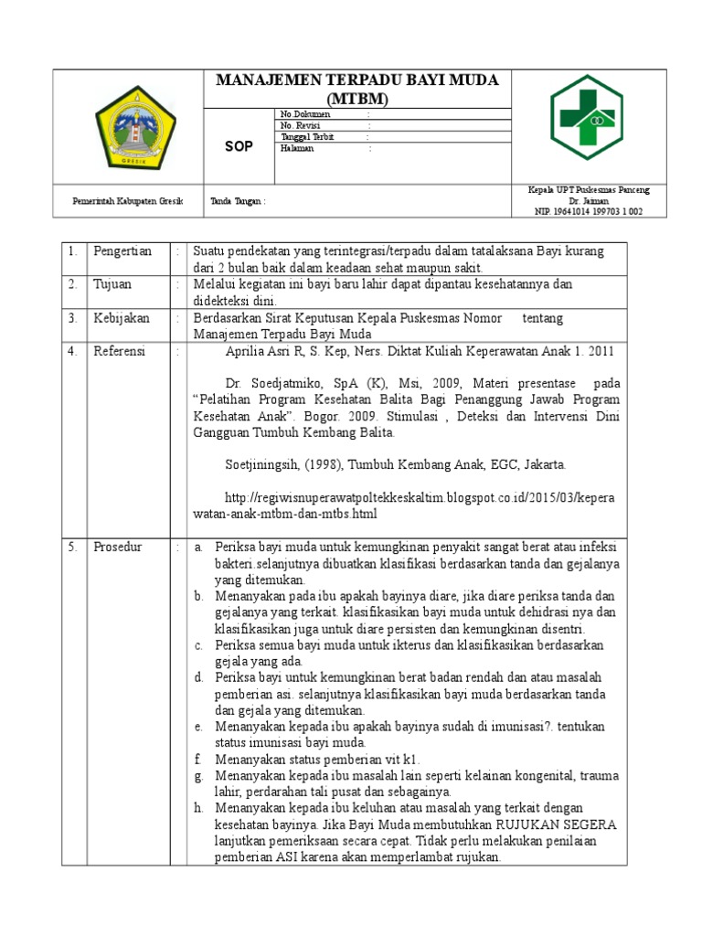 SOP Pelayanan MTBM | PDF