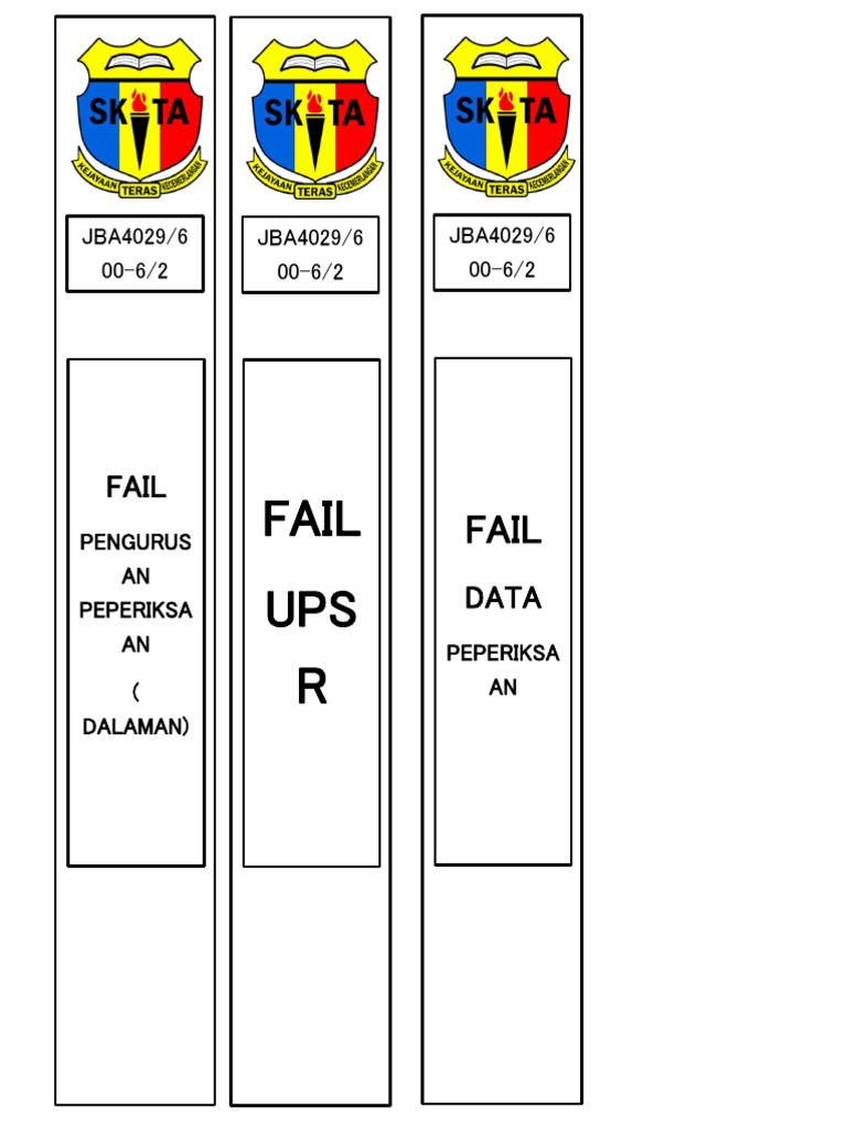 Muka Depan Dan Tulang Fail Skta | PDF