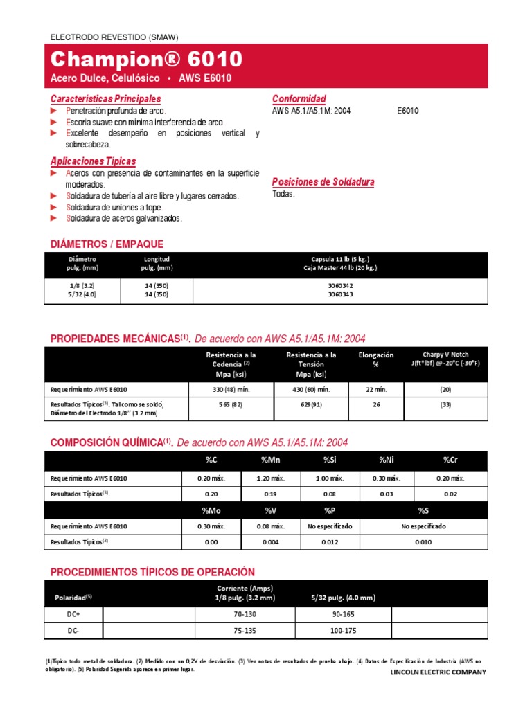 E6010 Ficha Tecnica