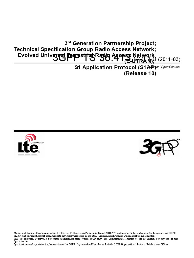 36413-A10 - Evolved Universal Terrestrial Radio Access Network (E-UTRAN ...