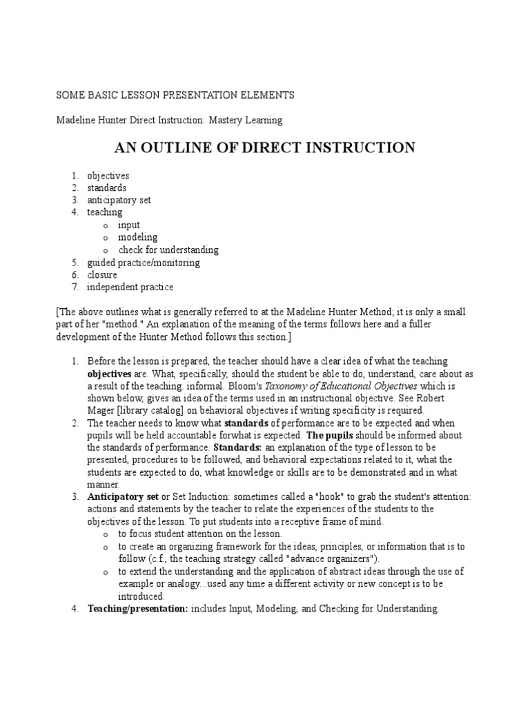 Mastery Learning Lesson Plan | Lesson Plan | Test (Assessment)