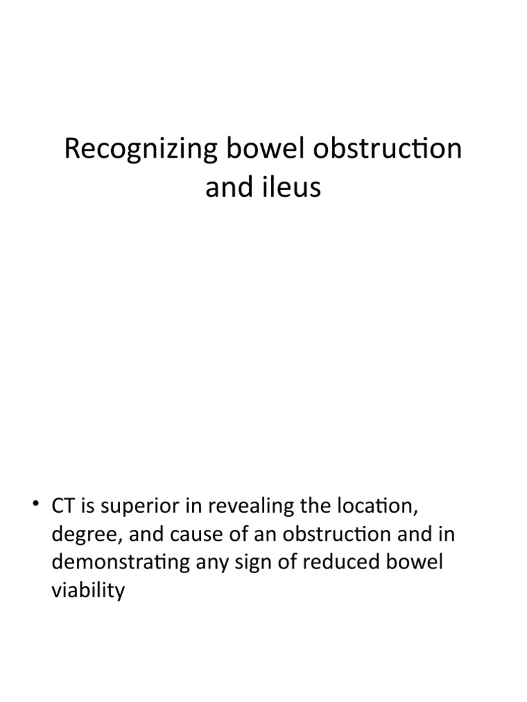 CT Features of Bowel Obstruction and Ileus | PDF | Large Intestine ...