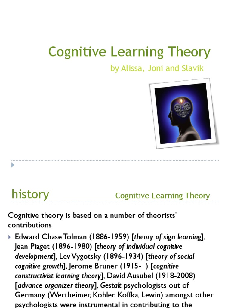 Cognitive Learning Theory Pdf Learning Theory Education