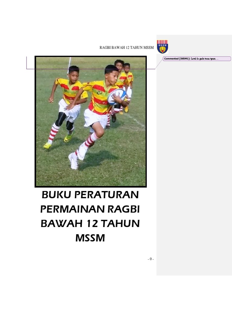 Buku Peraturan Ragbi Rimau Bawah 12 Tahun MSSM | PDF