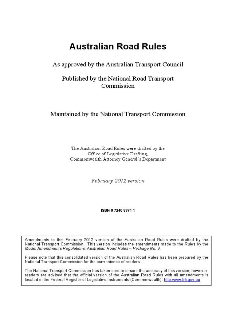 Road Rules Aus | PDF | Traffic | Traffic Light