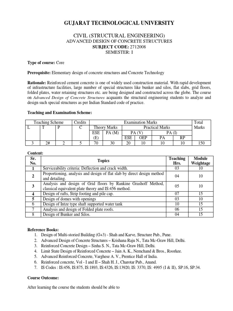 Sem 1 - Advanced Design of Concrete Structures | PDF | Open Source ...