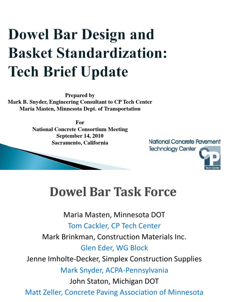 Dowel Load Transfer System Design Recommendations | PDF | Fibre ...