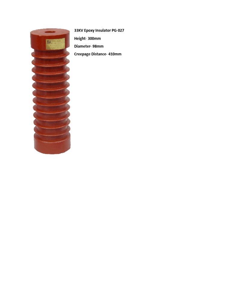 33KV Epoxy Insulator PG 027 | PDF