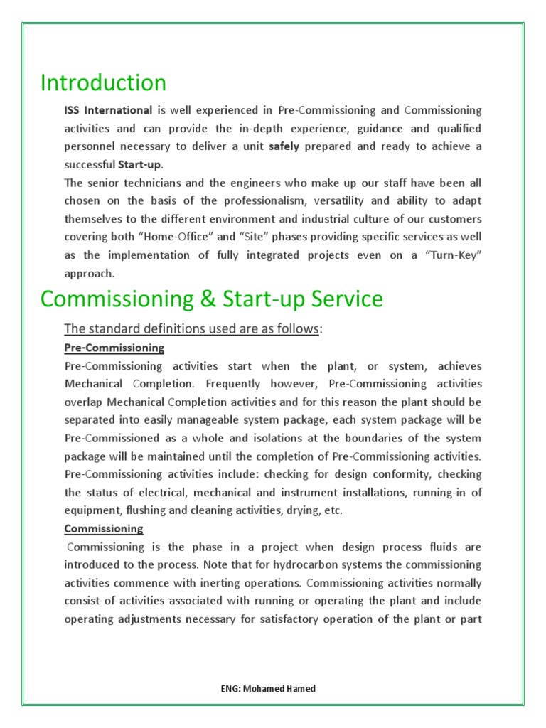 Commissioning Notes | PDF | Specification (Technical Standard ...