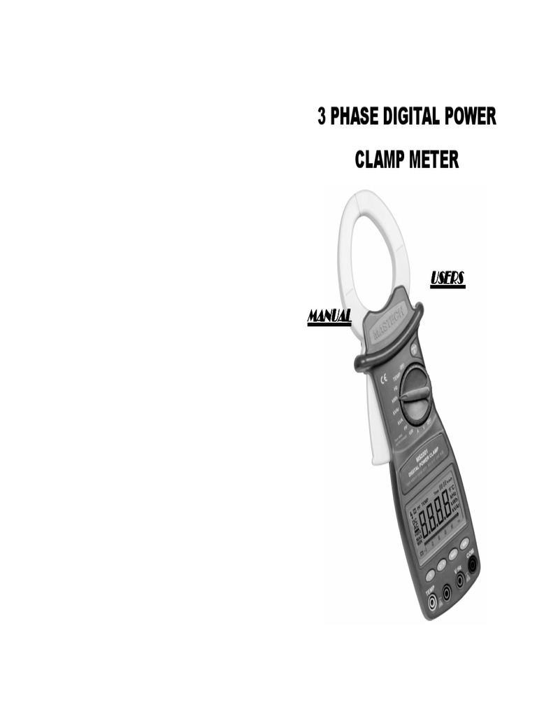 Mastech MS2203 Clamp Meter Manual | PDF | Ac Power | Power Supply
