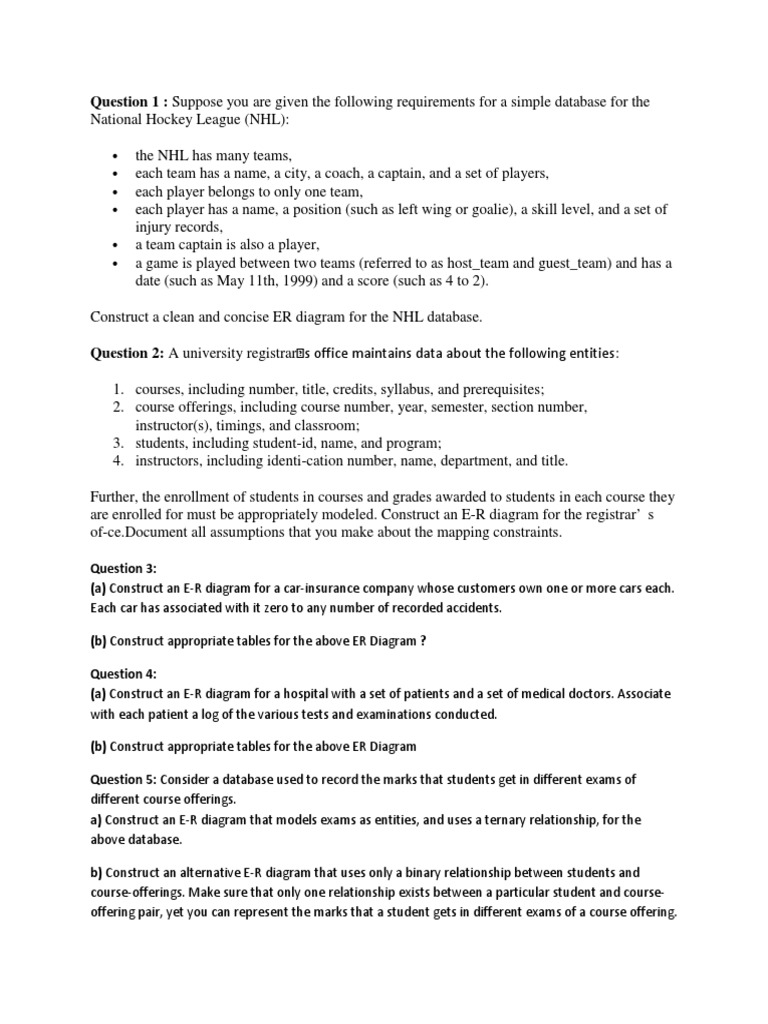 Erd Exercise Pdf Test Assessment Schools