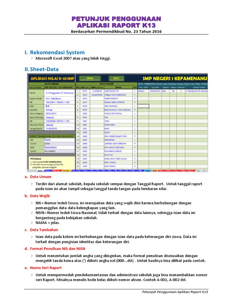 Panduan Aplikasi Raport K13 Siswa | PDF | Karier & Perkembangan