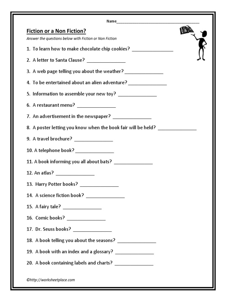 Fiction or Nonfiction Worksheet | PDF | Books | Media