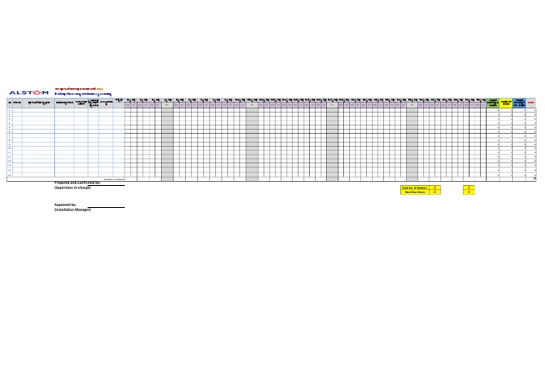 Man Hours Template Revised | Labor | Working Conditions