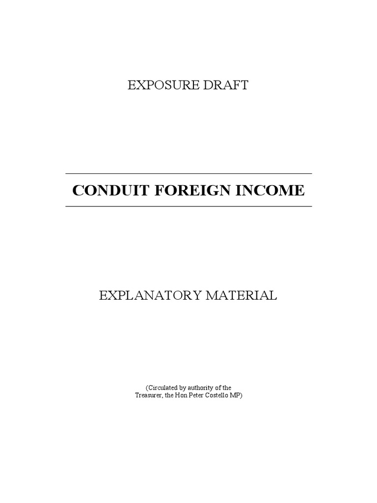 Conduit Foreign Income | PDF | Corporate Tax | Capital Gains Tax
