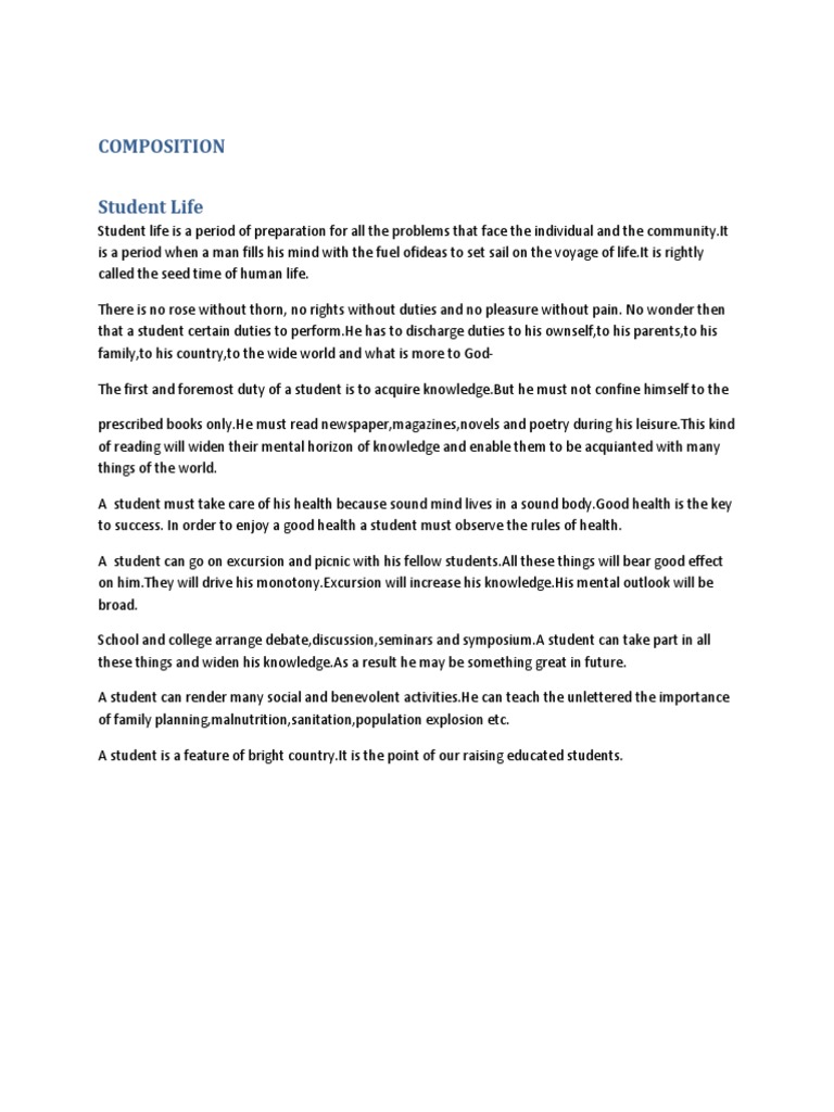 Composition Student Life | PDF