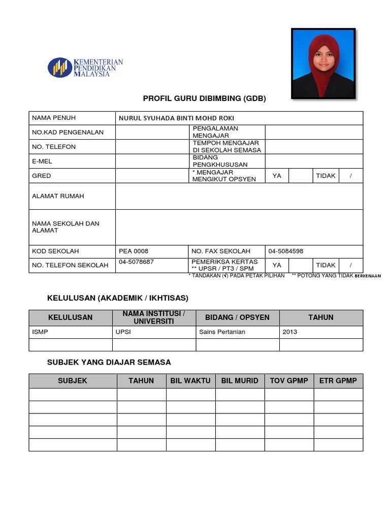 Profil Guru Dibimbing (SISC+) | PDF