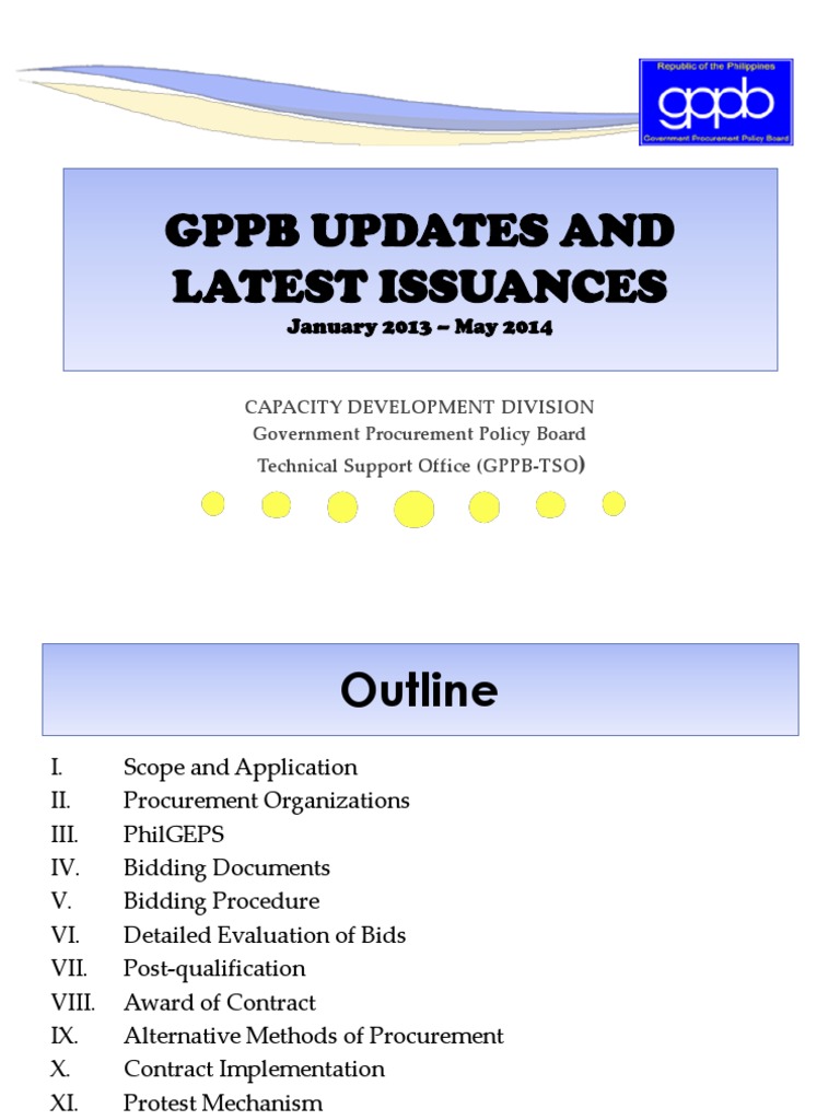 GPPB Updates: January 2013 - May 2014 | PDF | Joint Venture | Chairman