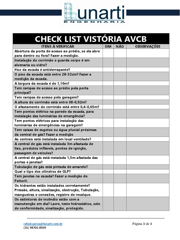 Check List Avcb | PDF