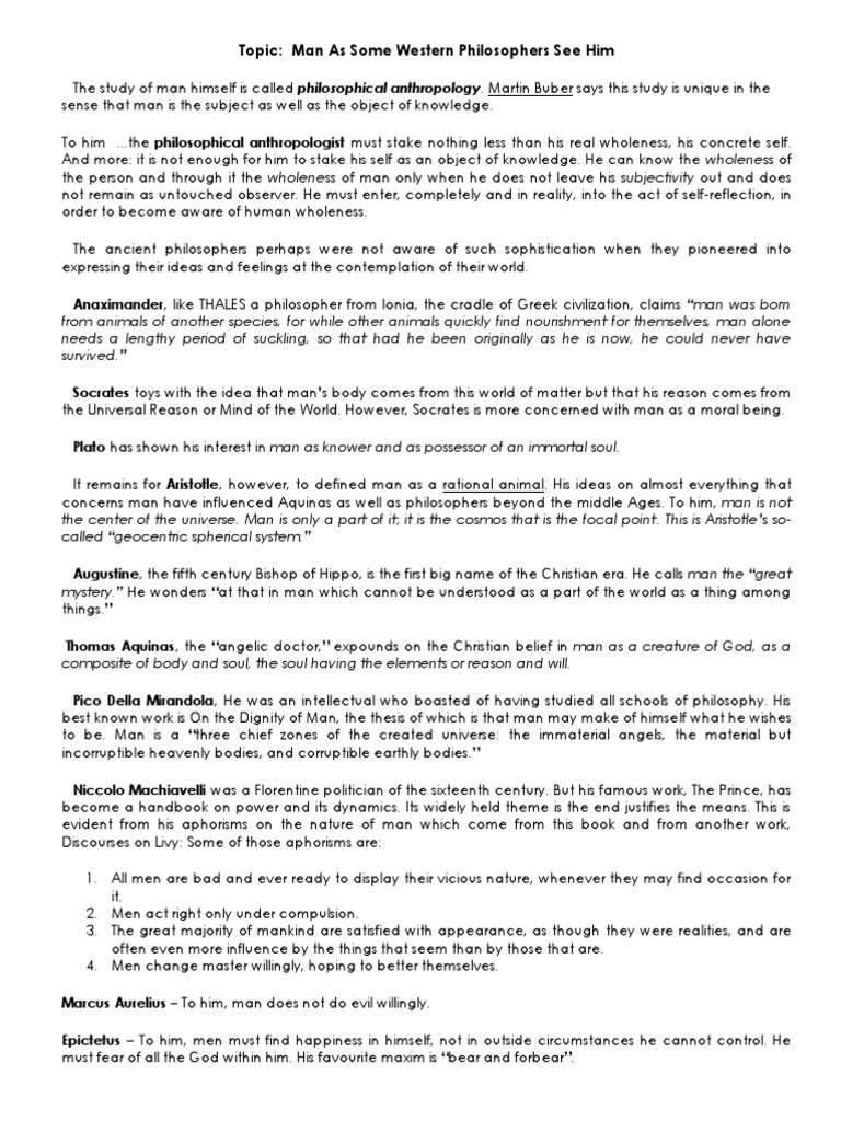 Man As Western Philosophers | PDF | Western Philosophy | Utilitarianism