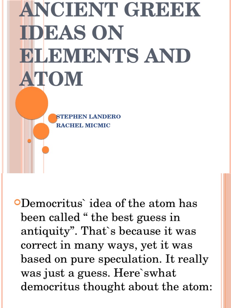 Ancient Greek Ideas On Elements and Atom | PDF | Aristotle | Metaphysics