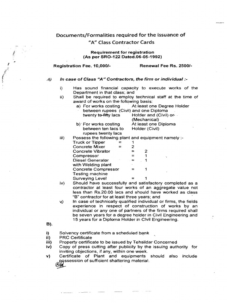 Documents Formalities Required For The Issuance of A, B, C&D Class ...