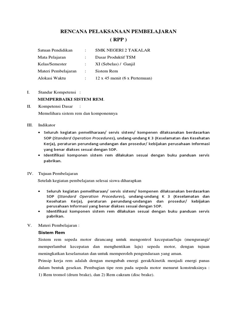 RPP Rem TSM 1 | PDF
