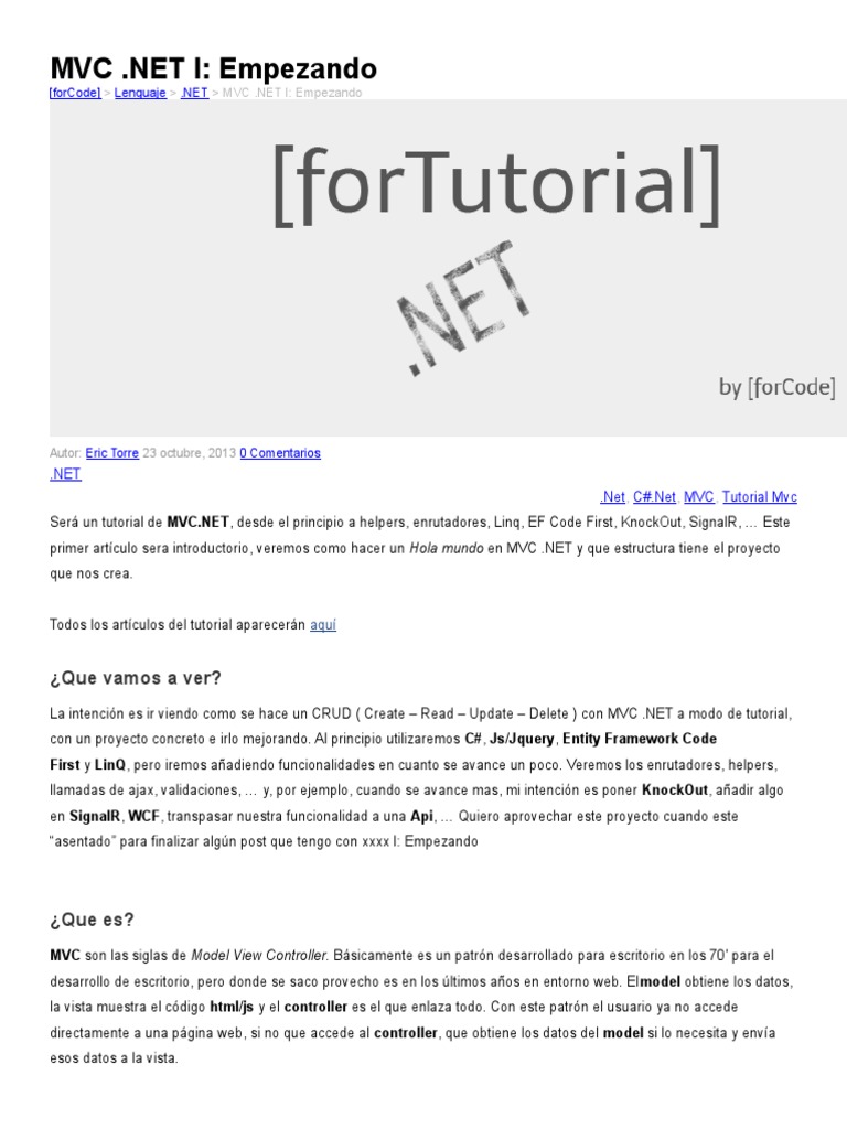 MVC | PDF | Modelo – Vista – Controlador | Marco de software
