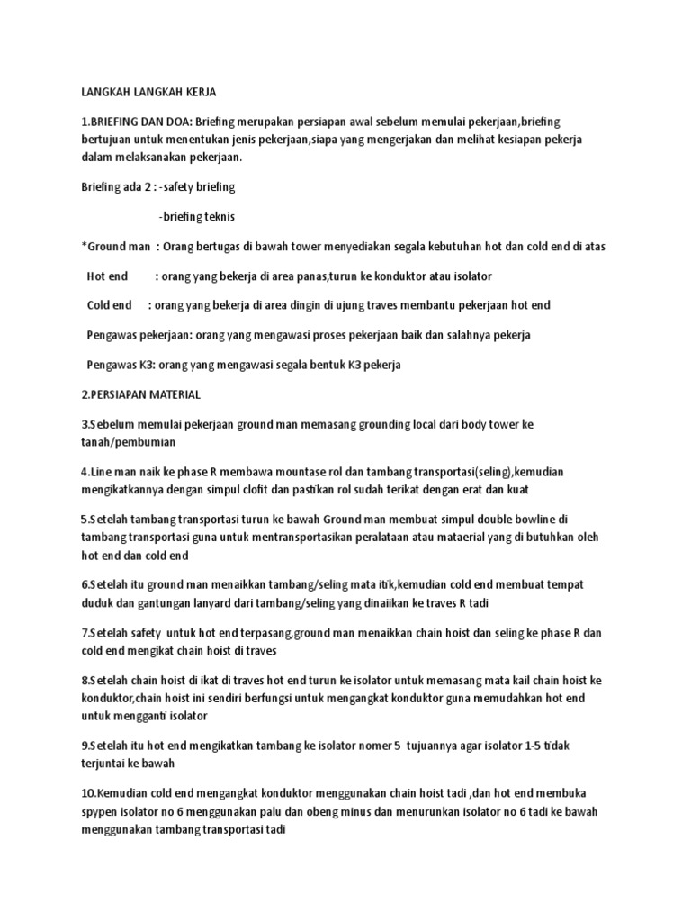 Langkah Langkah Kerja | PDF