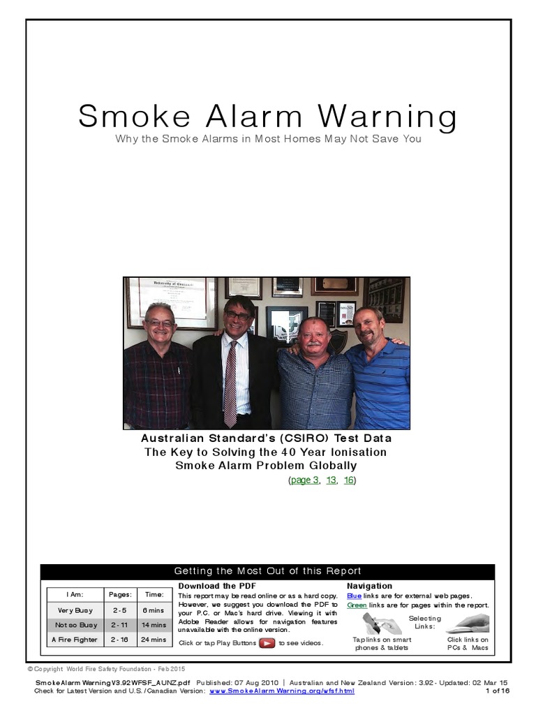 Smoke Alarm Warning - Australia-New Zealand Version | PDF | Fires ...