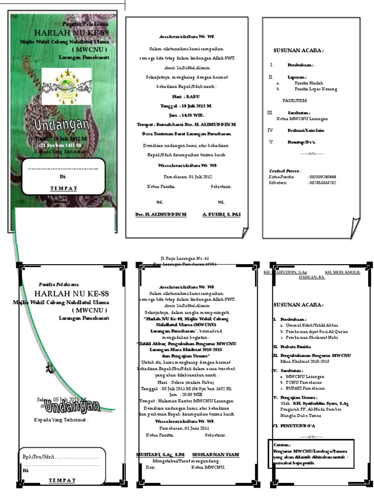 Undangan Harlah Ke-88 2011 | PDF