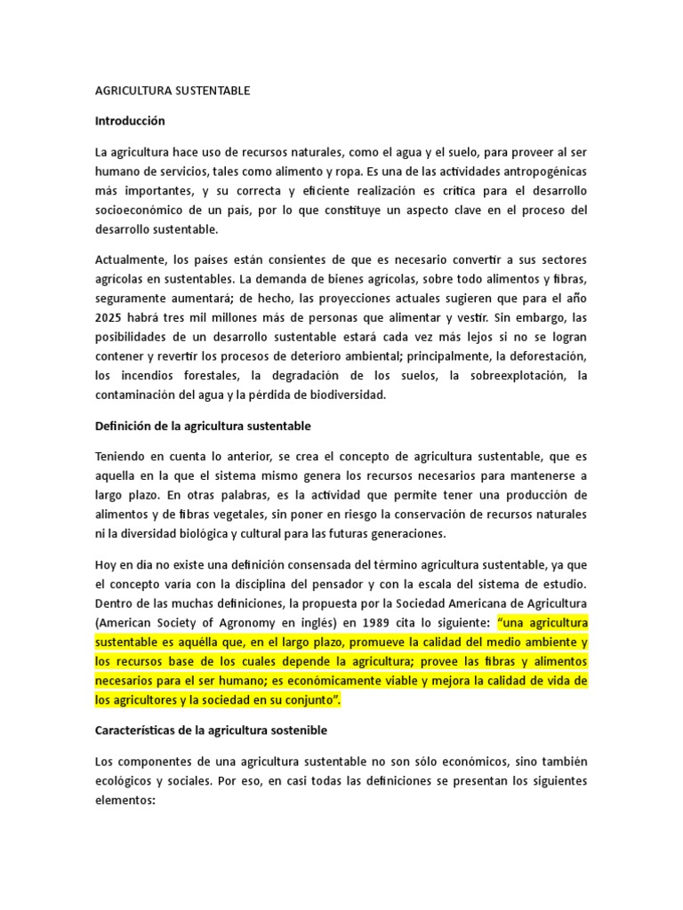 Agricultura Sustentable | PDF | Agricultura | Sustentabilidad