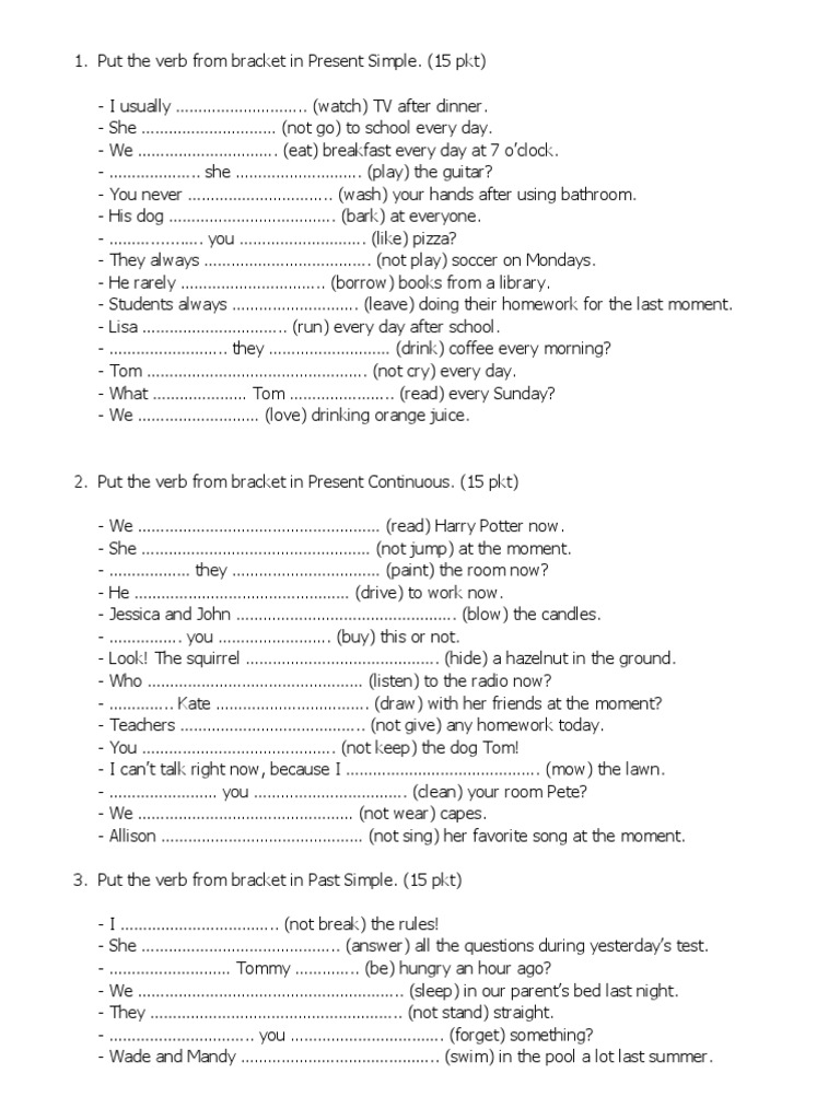 Guia Present Past Continuous | PDF | Leisure