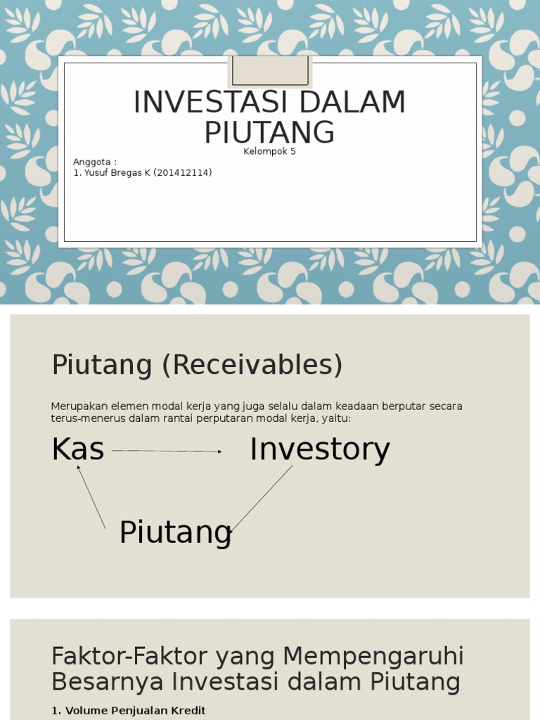 Faktor Pengaruh Investasi Piutang | PDF