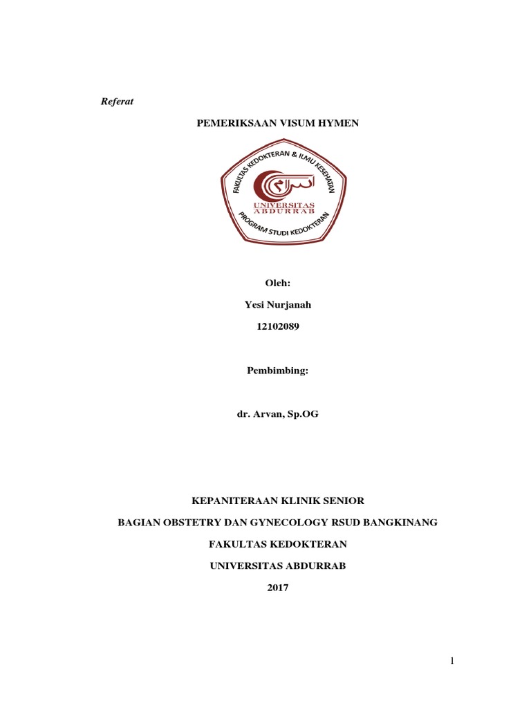Pemeriksaan Visum Selaput Dara | PDF | Sains & Matematika